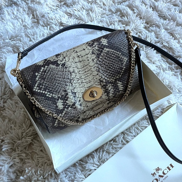 Coach | Bags | Coach Pythonembossed Mini Ruby Crossbody Handbagclutch ...